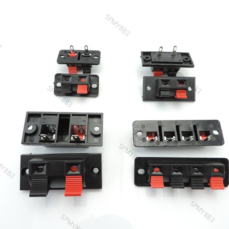 2pcs/lot Connector Terminal 2P 4P Push In Jack Spring Load Audio ...