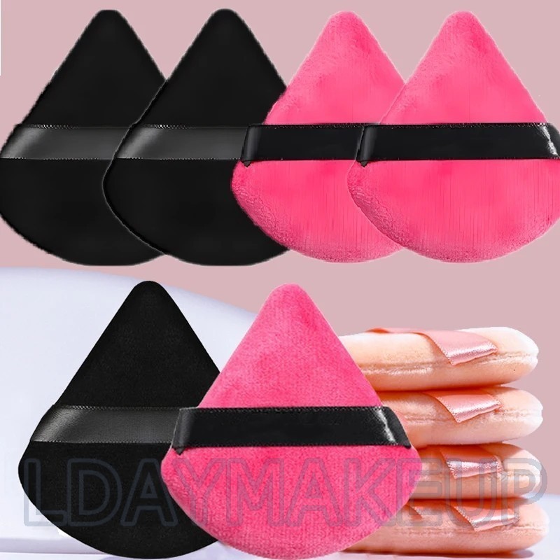 Triangle Velvet Cosmetic Puff Make Up Loose Powder Application Sponges ...