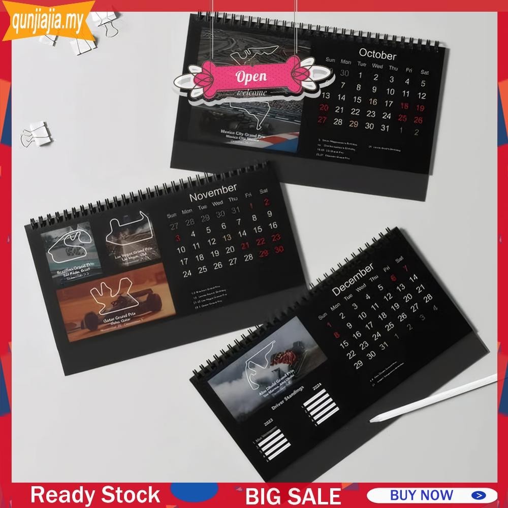 F1 Desk Calendar 2024 Twin-Wire Binding Cool Racing Calendar F1 Desktop ...