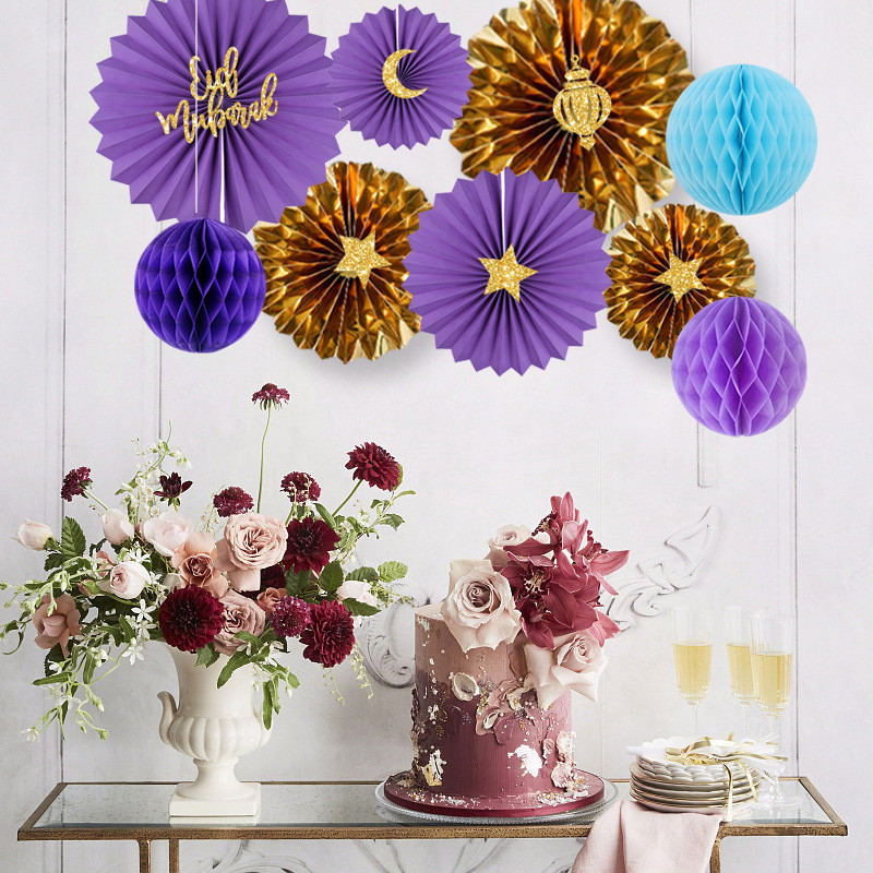 Ramadan Decoration Honeycomb Pendant Raya Lesser Bairam Festival Wall ...