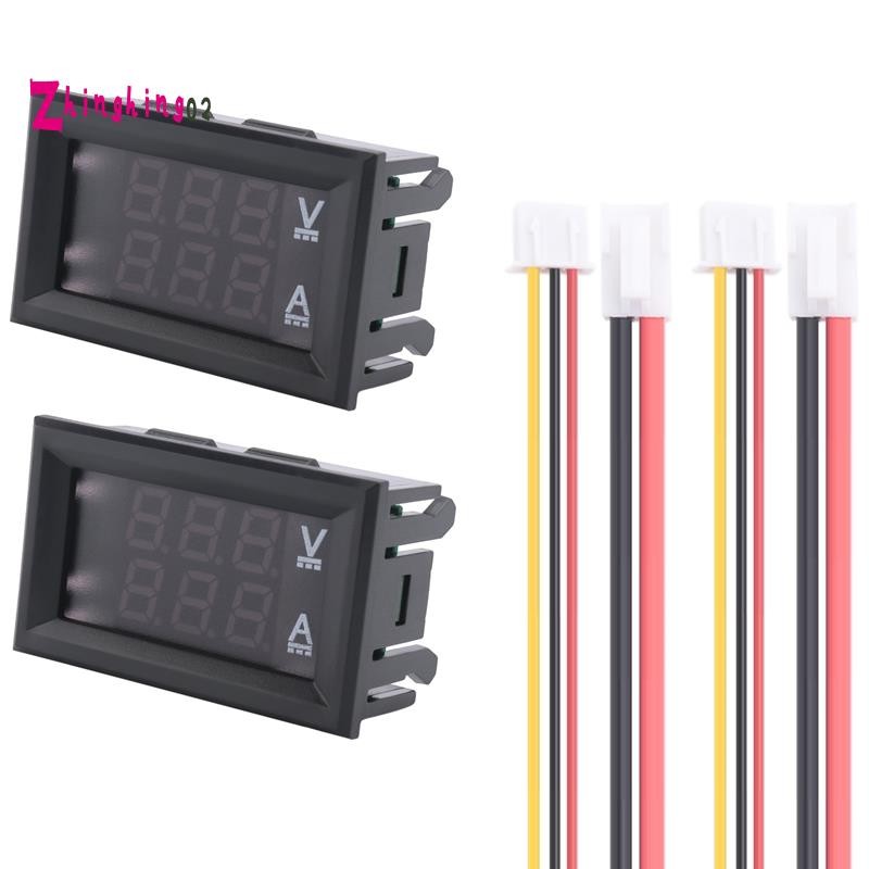 2Pcs Digital Voltmeter Ammeter DC 100V 10A Amp Voltage Current Meter ...