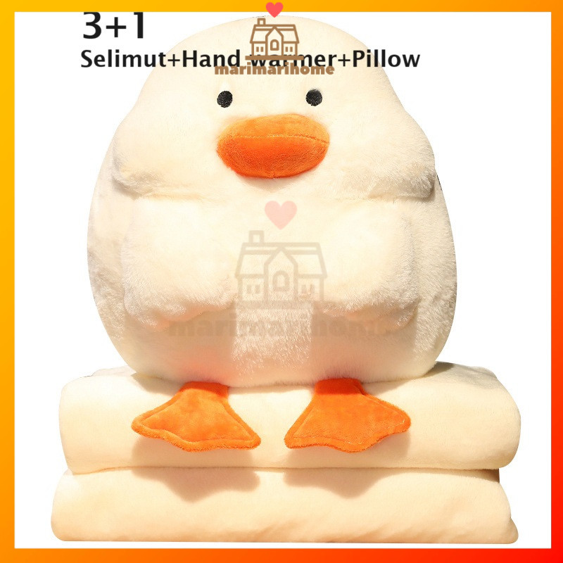 3+1 Duck berbulu peluk panas tangan bermain lembut Cartoon Duck Plush ...