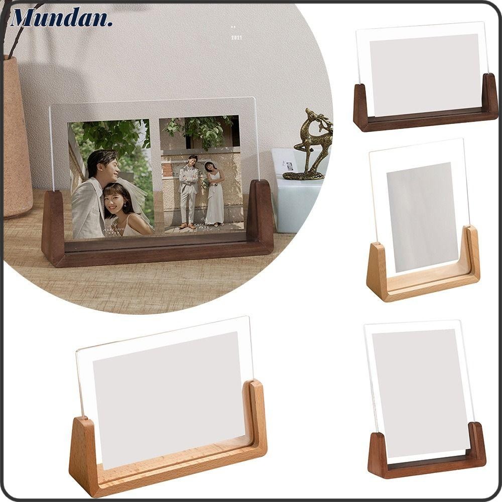MUNDAN Photo Frame, Acrylic Transparent Wood Pictures Frame, Creative U ...