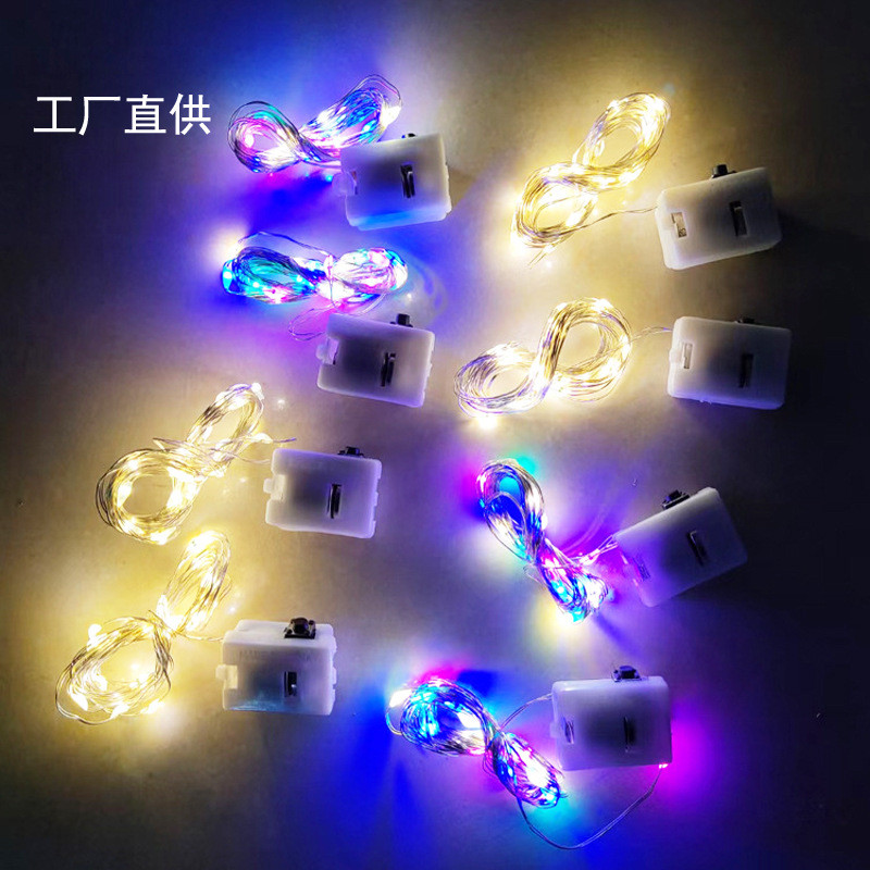 Led Copper Wire Light String Button Battery Box Light Flower Cake Gift ...