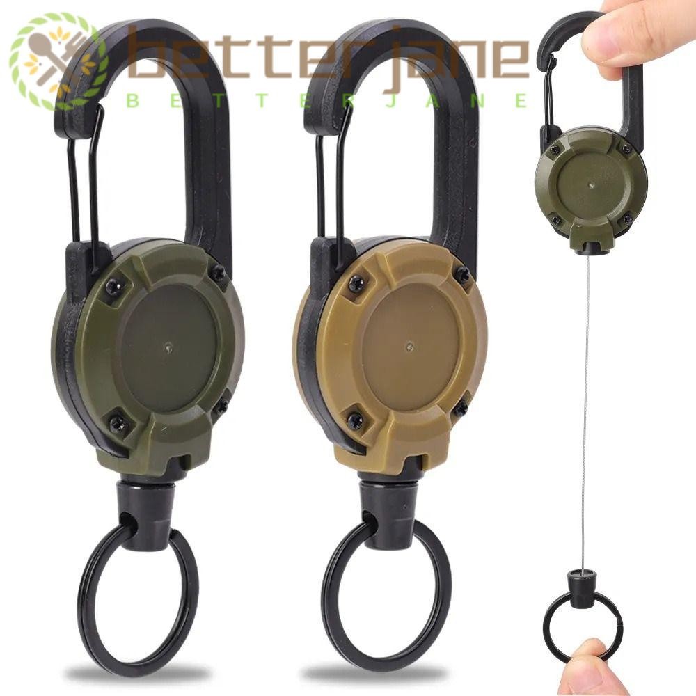 BETTER-JANE Key Chains, Retractable Heavy Duty Pull Reel Carabiner ...