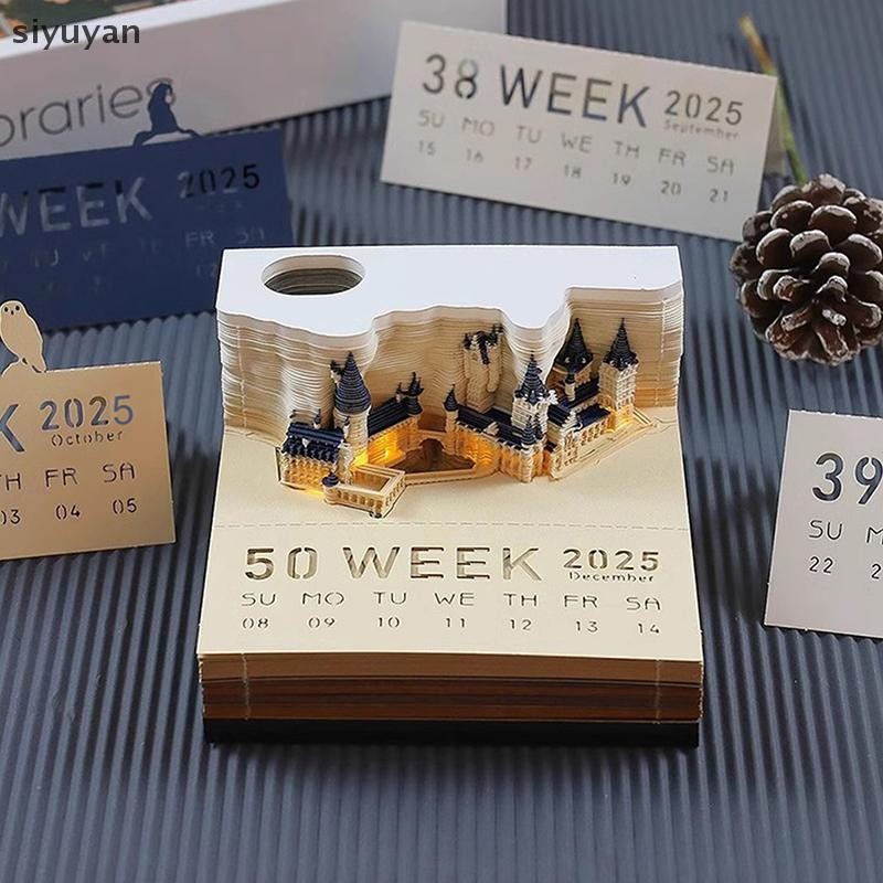 Si New 2025 Creative Hogwarts Magic Castle Calendar Sticker With Light ...