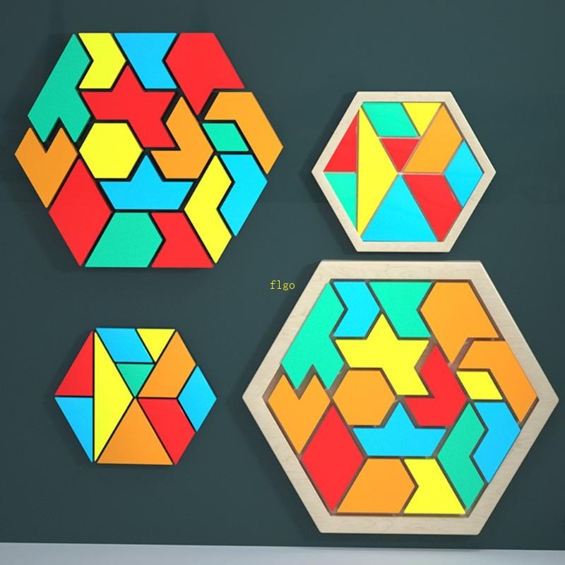 flgo Hexagonal Puzzles Mold -geometric IQ Game Stem Montessori ...