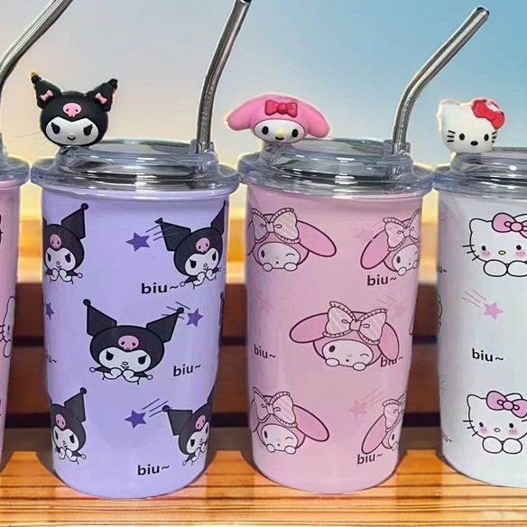bekas air tahan sejuk tumbler tahan sejuk botol air tahan sejuk kuromi Sanli o Yugui Dog Kuromi ...
