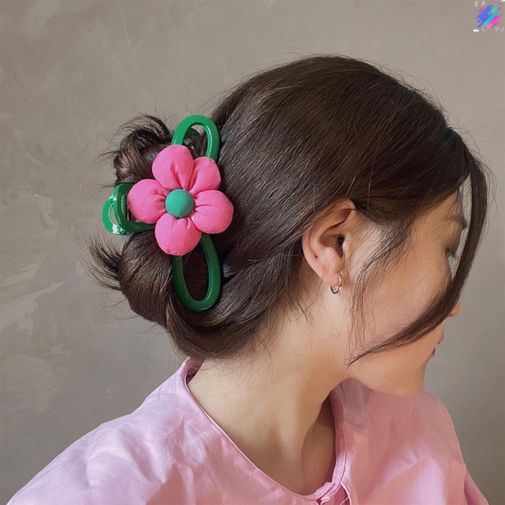 Large Flower Hair Claw Barrettes Sweet Floral Design Large Hair Claw ...