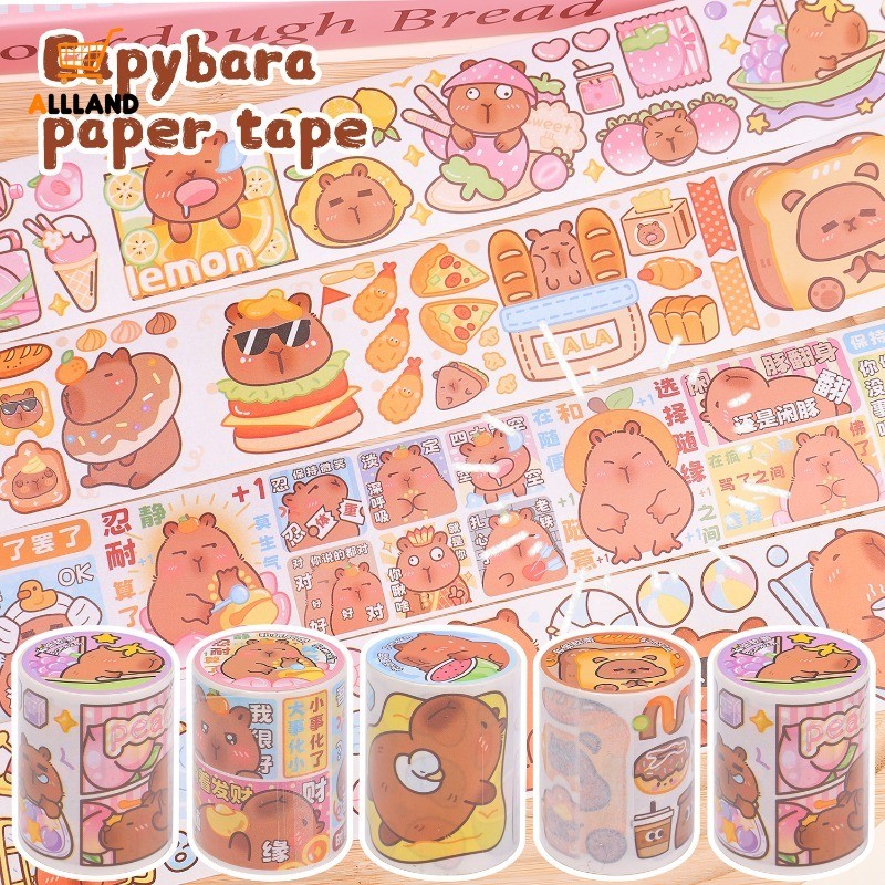 Cartoon Capybara Graffiti Stickers - DIY Scrapbooking Decorative Washi ...