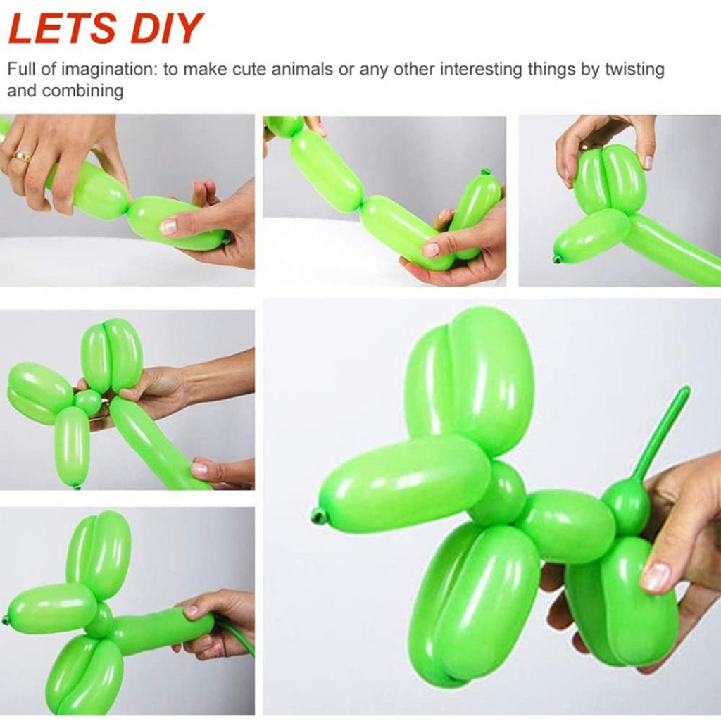 200pcs High Quality Long Balloon Twist Magic Belon Panjang Decoration ...