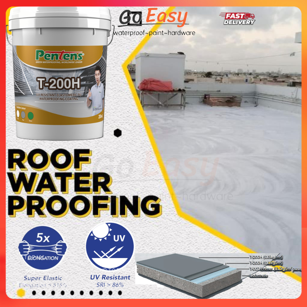 PENTENS T-200H PU WATERPROOF COATING UV l Waterproof paint l Roof ...