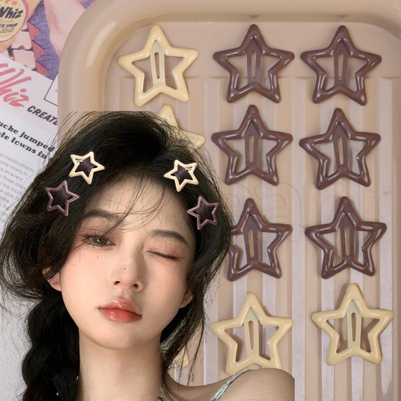 2Pcs Hollowed Star Hairpin - Lovely Pentagram Hair Clip - Girls Alloy ...