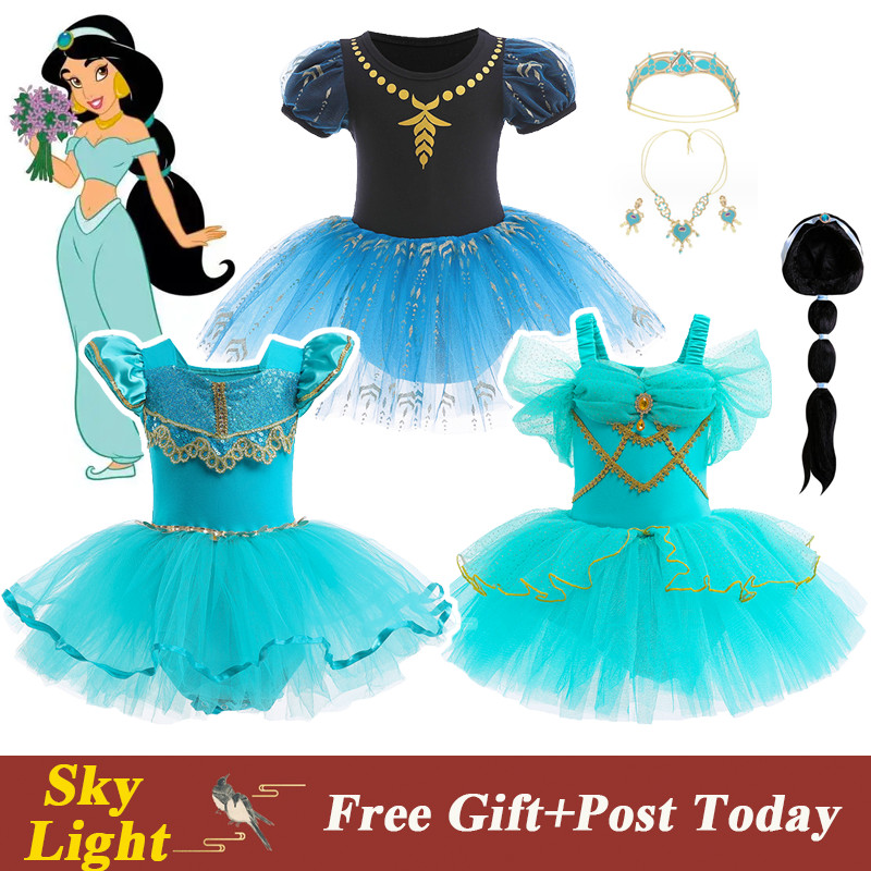 Princess Jasmine Cosplay Costume Aladdin TUTU Dress For Kids Girl ...