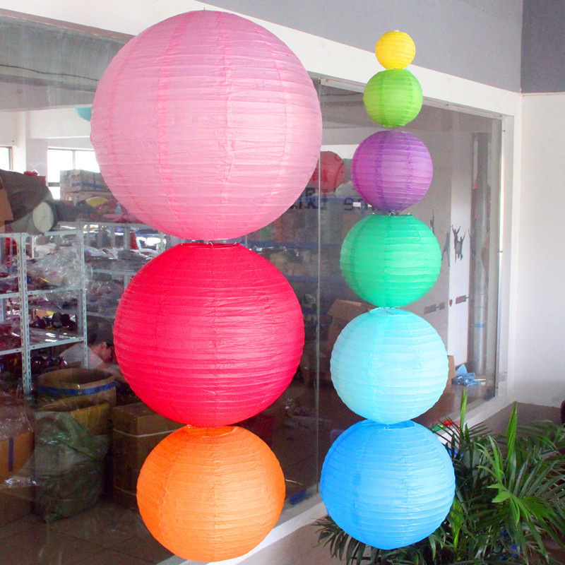 Party Wedding Festival Lantern Decoration DIY Paper Round Lantern Home ...