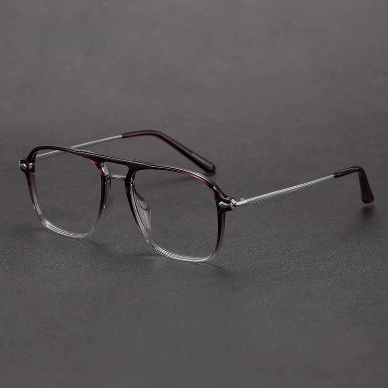 New Double Beam Glasses Frame TR90 Men Women Retro Eyeglasses Pilot ...