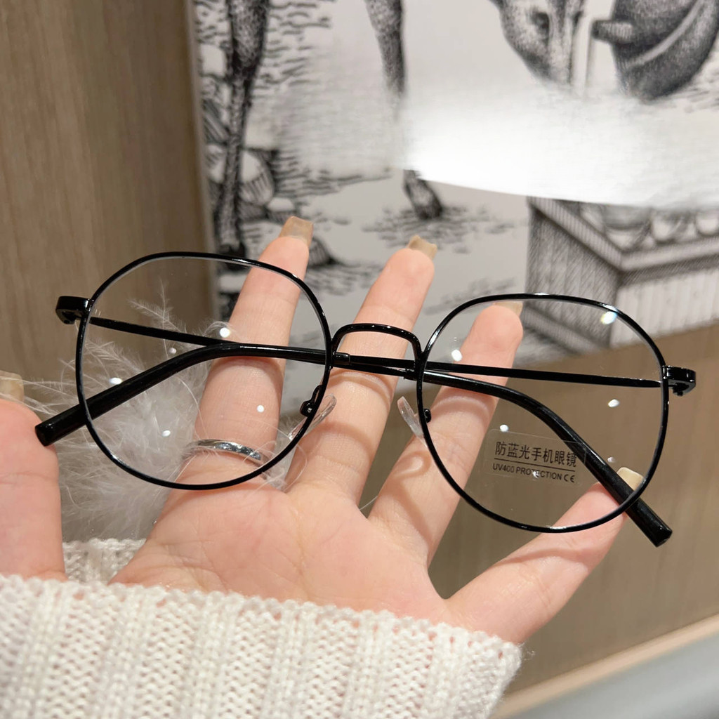 Anti blue light glasses, men's new bare metal glasses, large frame anti ...