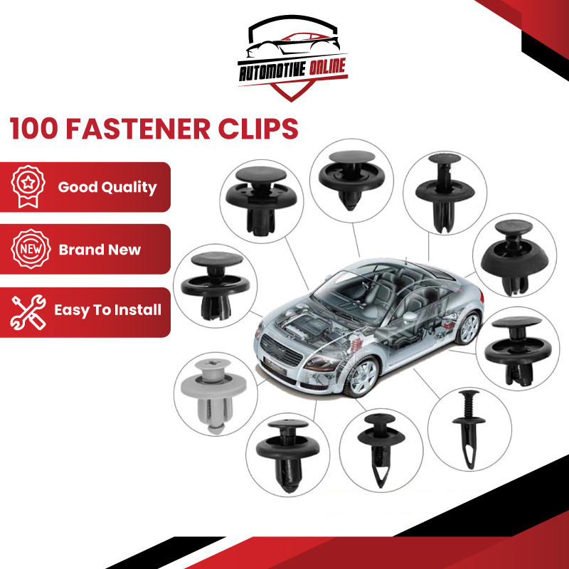 100pcs Universal Car Fastener Bumper Fender Hole Plastic Rivets ...