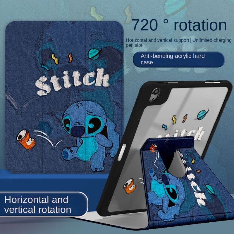 For iPad Air 4 360 Rotating Cartoon Can Pull Stitch For iPad 2021 Pro ...