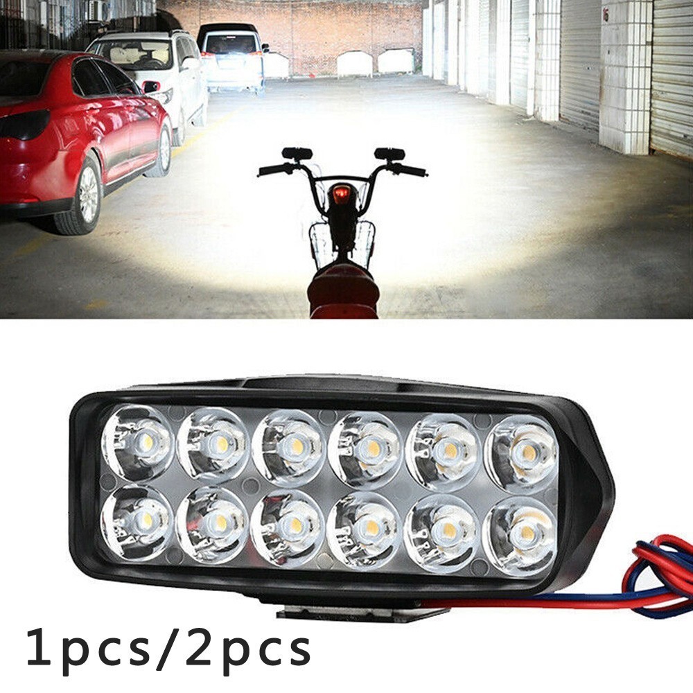 [BSL] Motorcycle ATV Spotlight 12 Bead Rearview Mirror LED Light ...