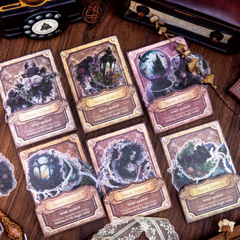 Journamm 30pcs/pack Vintage Magic Theme PET Stickers DIY Scrapbooking ...