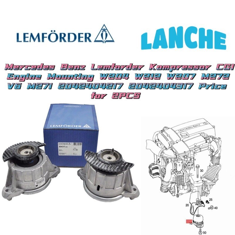 2042404217 2042404317 Mercedes Benz Lemforder Kompressor CGI Engine ...