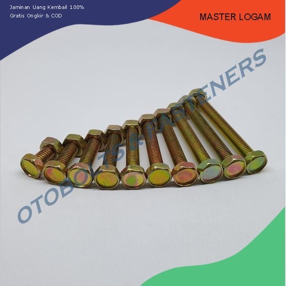 [100PCS Pack] 6x20 Yellow Nut Bolts/M6 Yellow Bolts/BMK/Hex Bolts ...