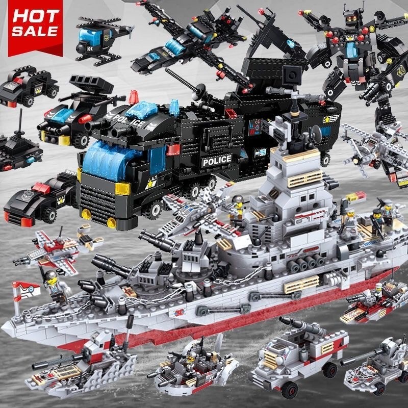 Military SWAT Building Block Ship Bricks 1000 pcs large aircraft ...