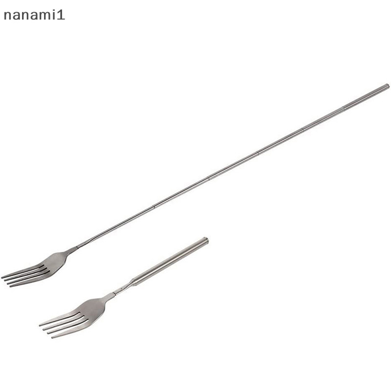 nanami1 Retro Fork BBQ Telescopic Extendable Dinner Dessert Long Handle ...