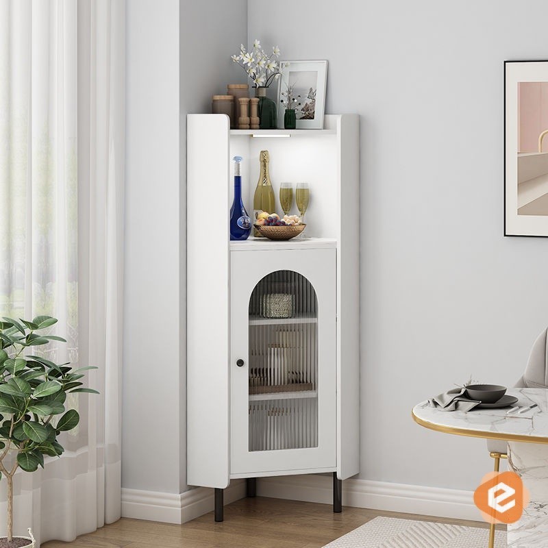 Luxury Iron Corner Cabinet | Triangle Glass Bedroom Storage | Home ...