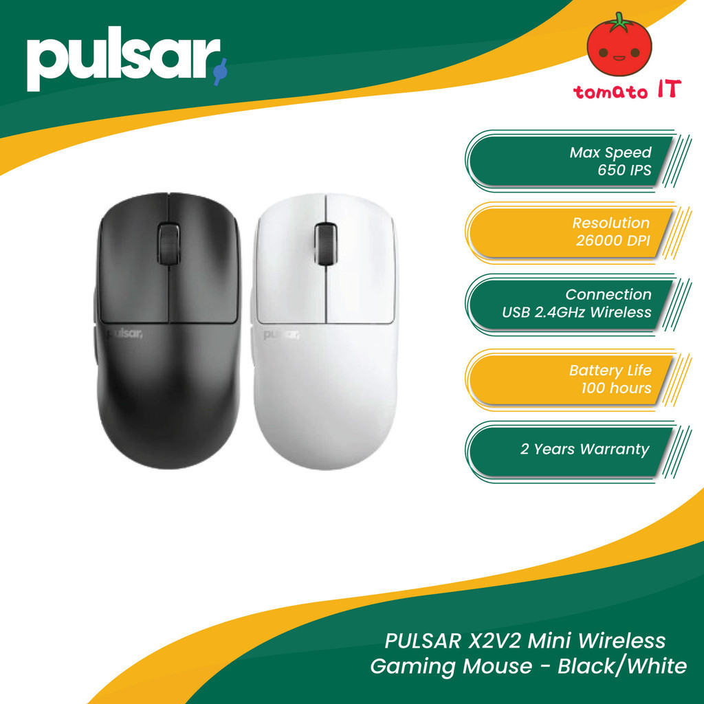 Pulsar X2V2 Mini Wireless Gaming Mouse - Black/White | Shopee Malaysia