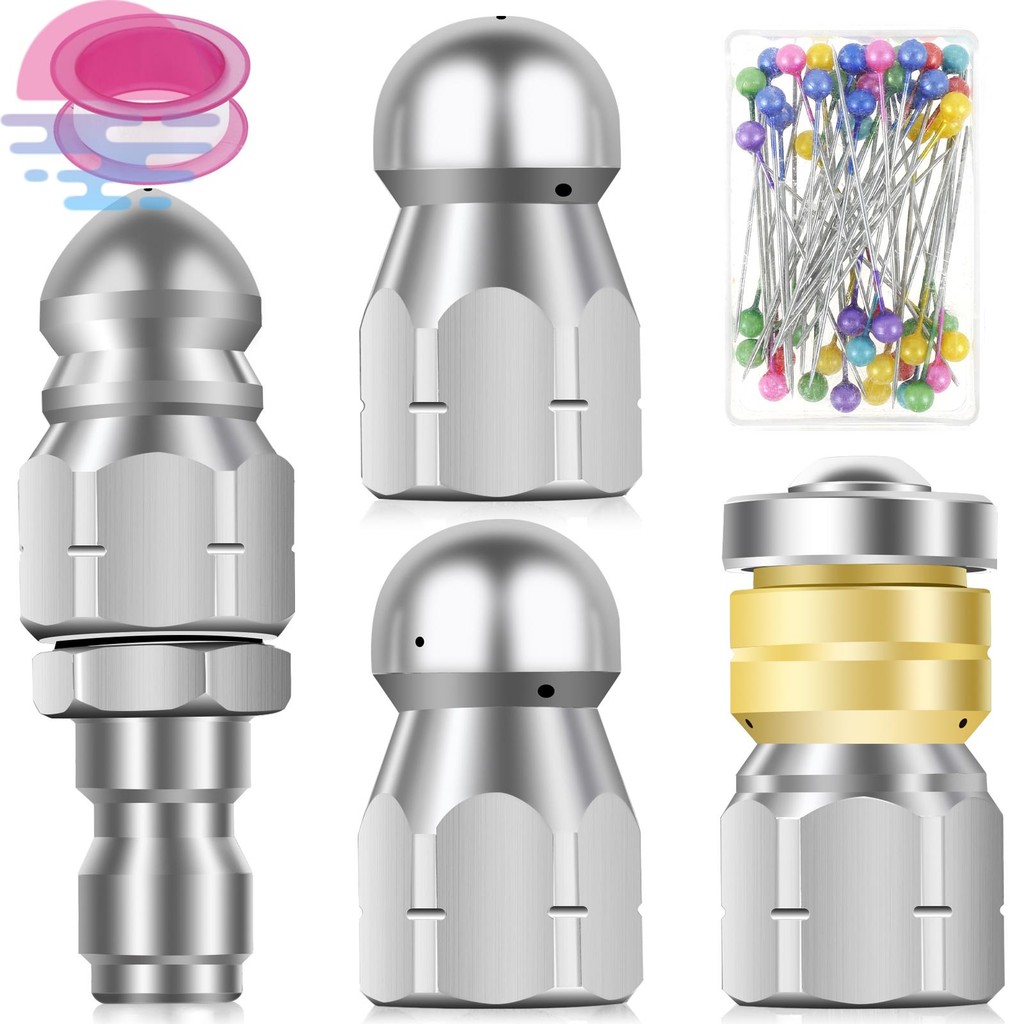 6Pcs Sewer Jet Nozzle Kit 5000PSI Max Stainless Steel Sewer Cleaning ...