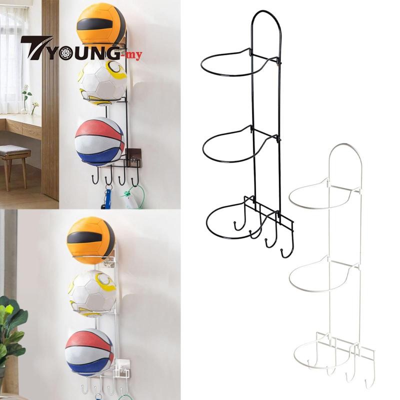 [Available] Basketball Storage Rack Basketball Football Stand Vertical ...