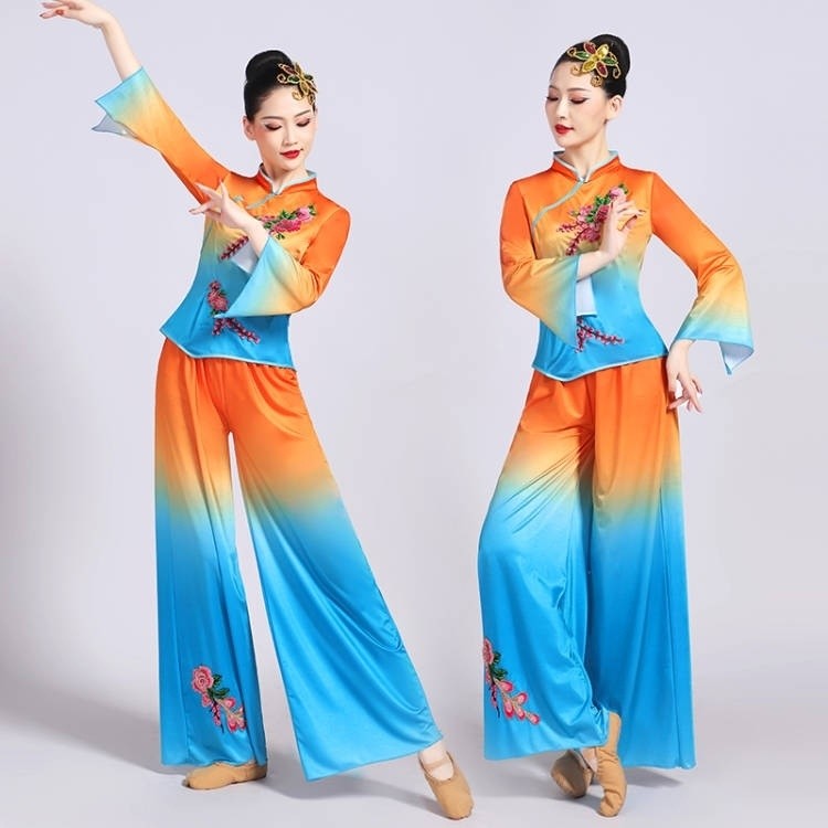 4 People Collection Spring Summer Classical Dance Yangko Costume Fan ...