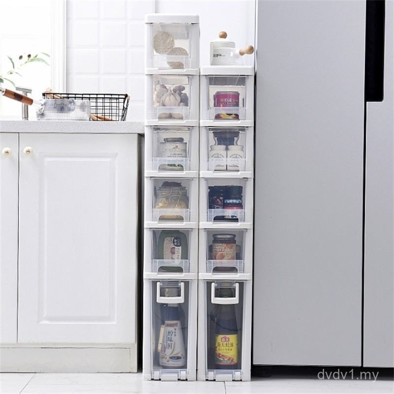 17 Gap Storage Cabinet Transparent Drawer Type Kitchen Refrigerator ...