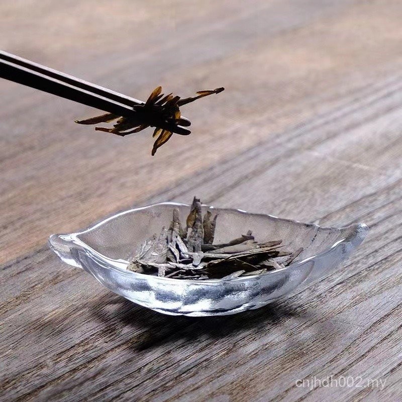Shopee Shopee Official Glass Leaf Shape Tea Drinking Tea Ornaments Tea ...