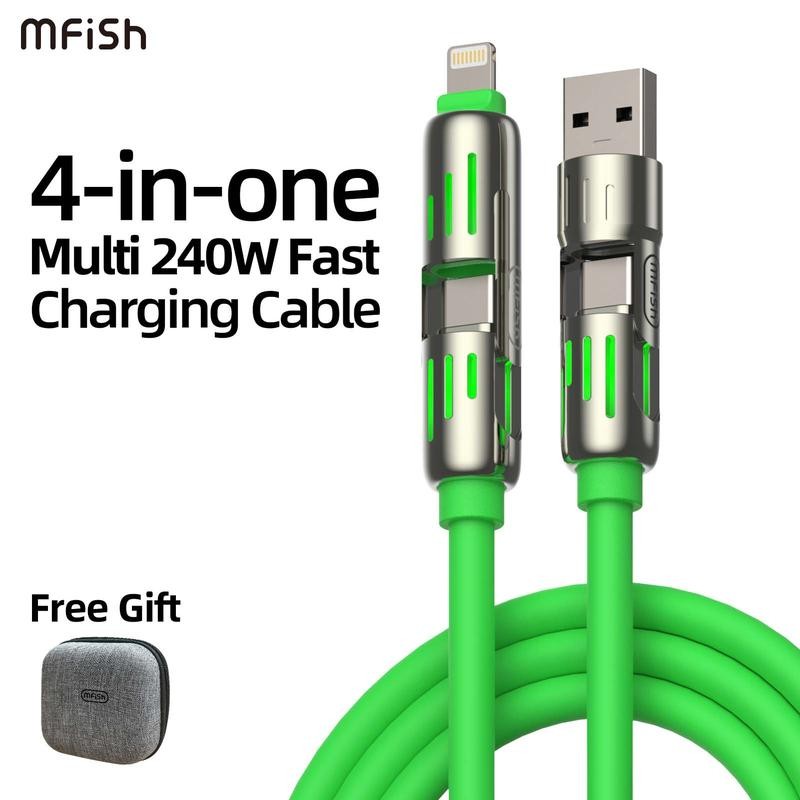mfish Armored Dragon Ⅰ Universal 4-in-1 Multi USB Charging Cable with ...
