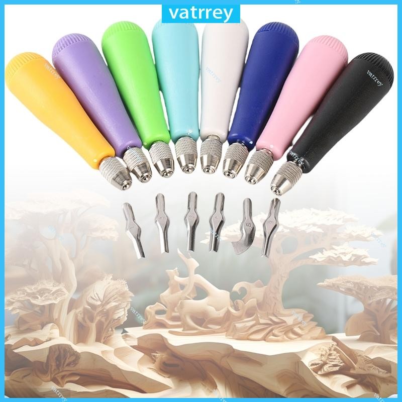 WRC Linoleum Carving Tool Set with 6 Size Carving Head Linocut Cutter ...