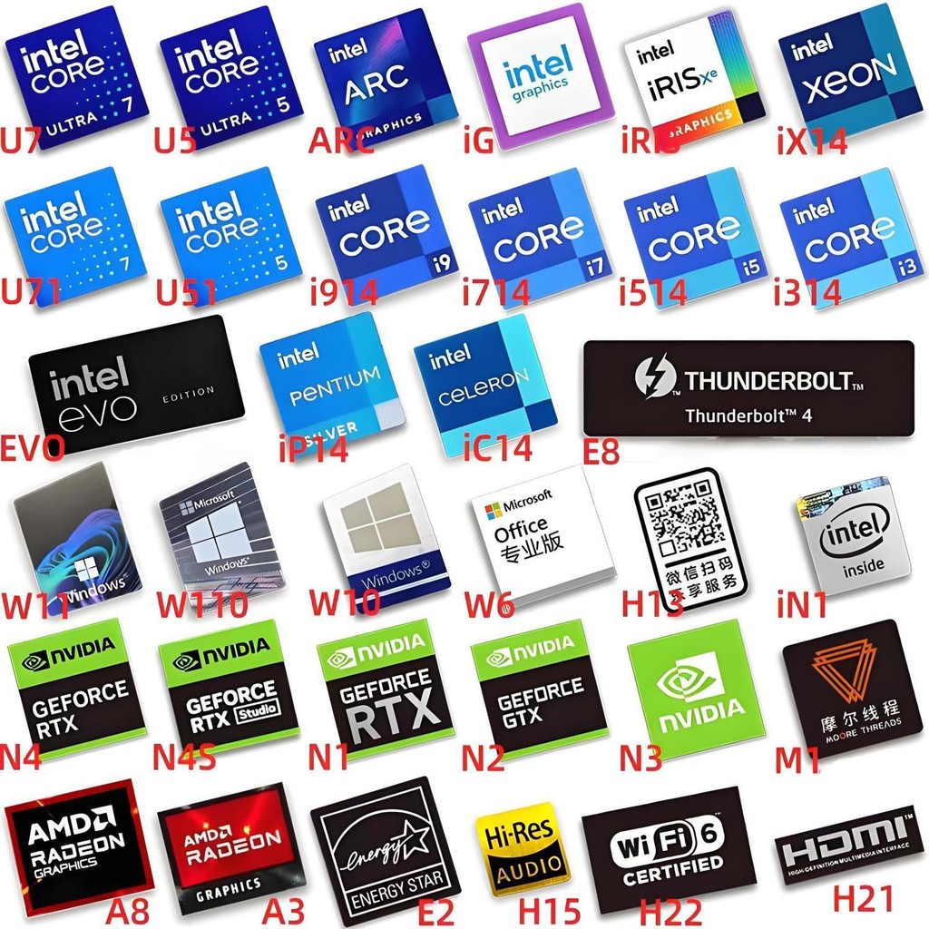 Stickers New Style Original ULTRA i7 i5 i9 U9 ARC U7 Notebook Desktop ...