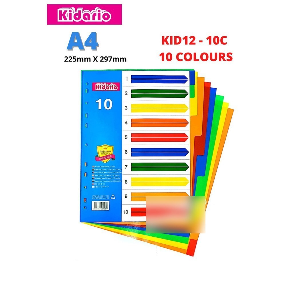 Kidario Index Divider A4 Paper Segmentation Filing Arch File Folder ...