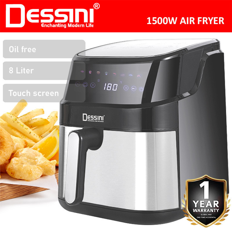DESSINI ITALY 8L Electric Air Fryer Convection Oven Toaster Timer Oil ...