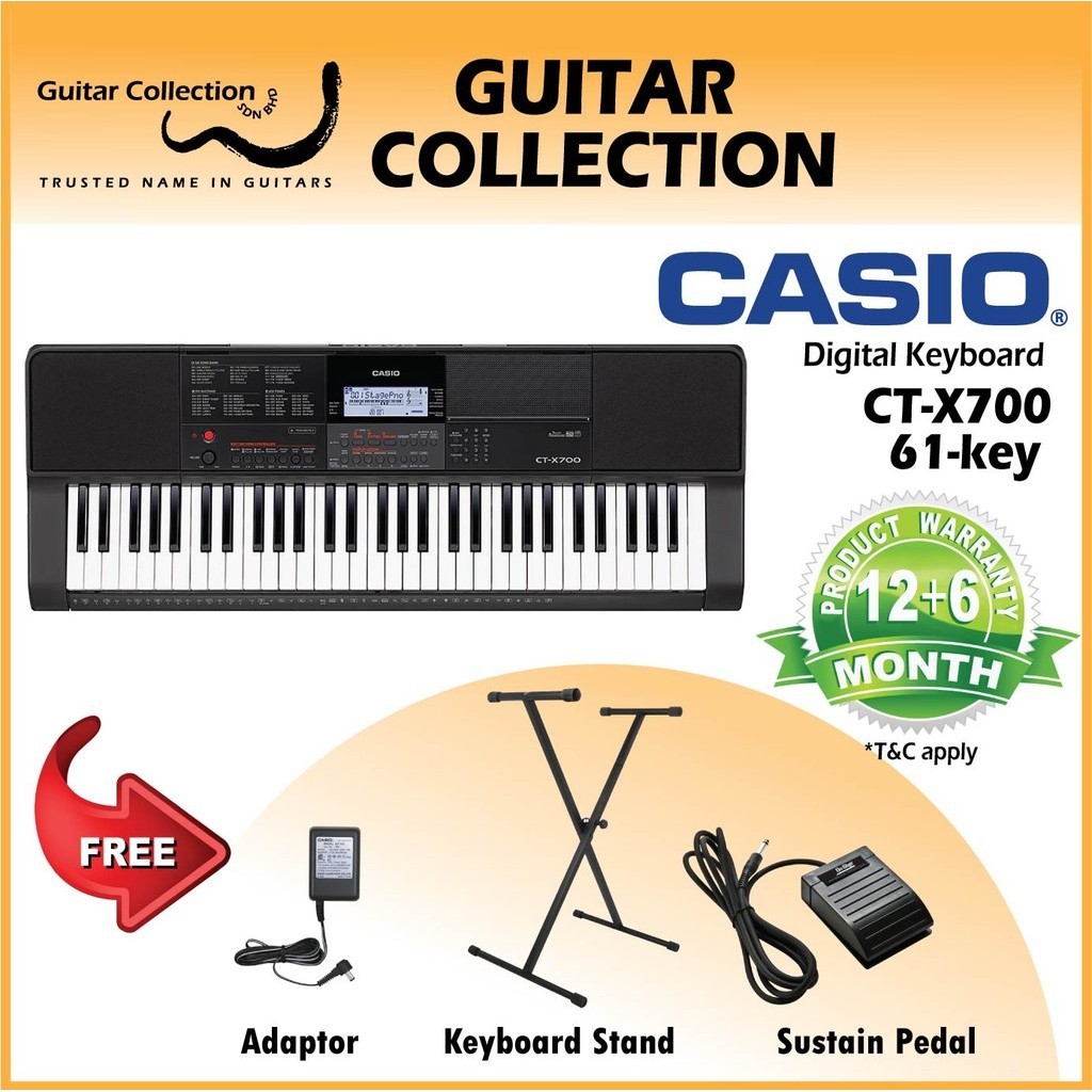 Casio Casiotone CT-X700 | 61 Keys Keyboard | Free Adaptor, Stand ...
