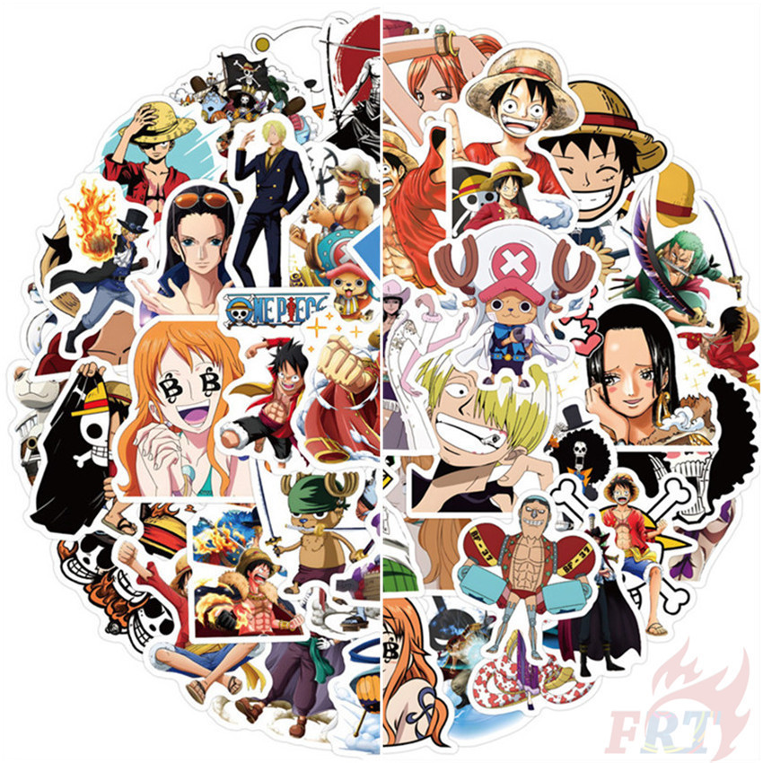 50Pcs/100Pcs One Piece Stickers DIY Fashion Waterproof Decals Doodle ...