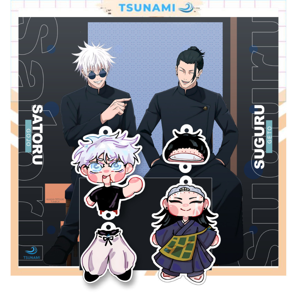 Gojo Satoru Half-Person Key Chain, Geto Suguru Double-Cut Head - High ...