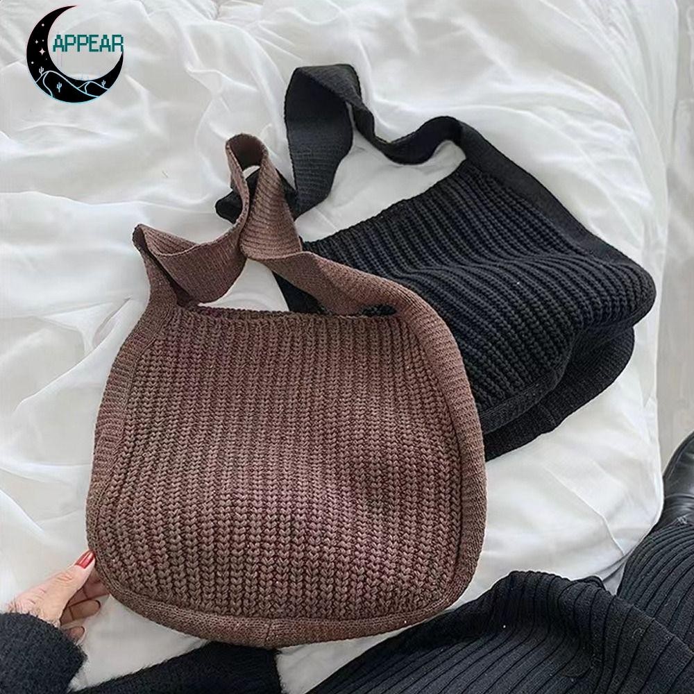APPEAR Knitted Bags, Soft Large Capacity Shoulder Bags, Fashion Vintage ...
