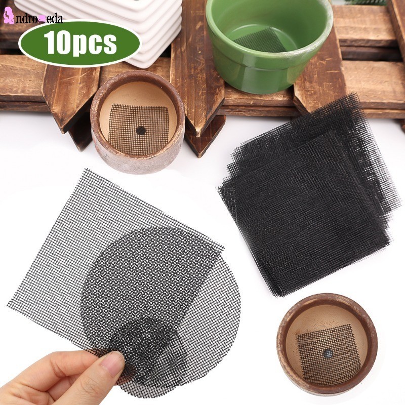 10Pcs Flower Pot Hole Mesh Pad Bonsai Bottom Grid Mat Mesh Prevent Soil ...