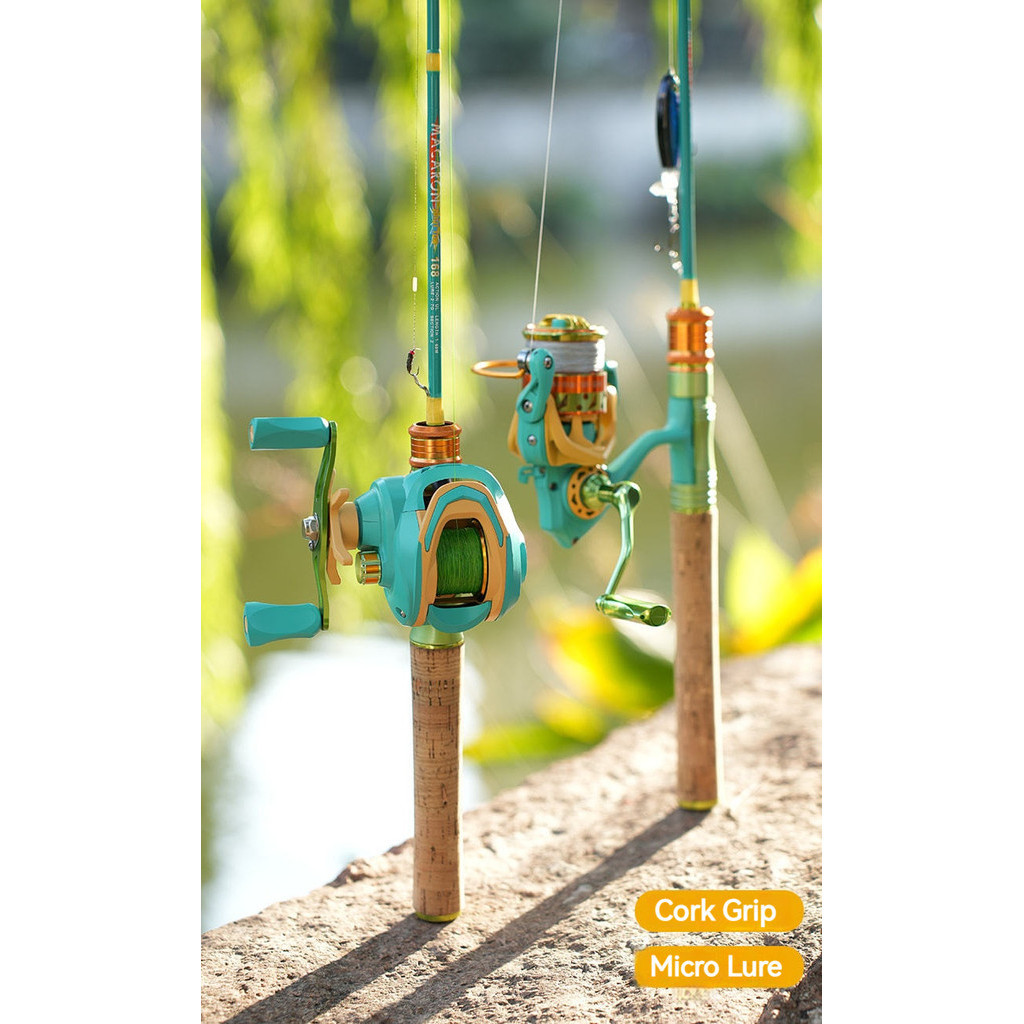 Lure combo Macaron color Carbon cork UL rod Ultra sensitive 1.5m/1.68m ...