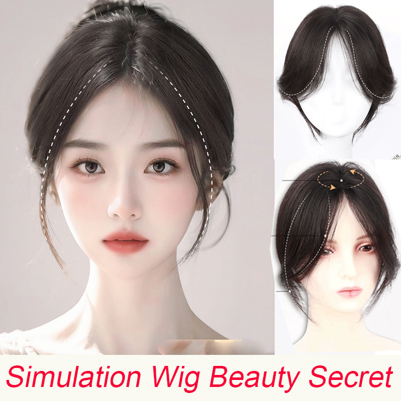 Bangs Wig Piece Fluffy Hair Volume Wig Bangs Middle Parted Bangs Hair ...