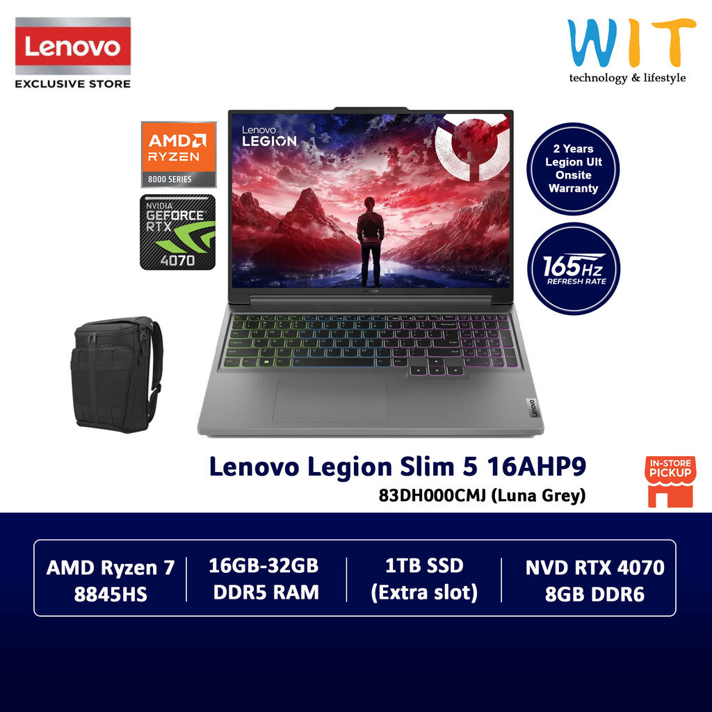 Lenovo Legion Slim 5 16AHP9 83DH000CMJ (AMD Ryzen 7 8845HS /16GB-32GB ...