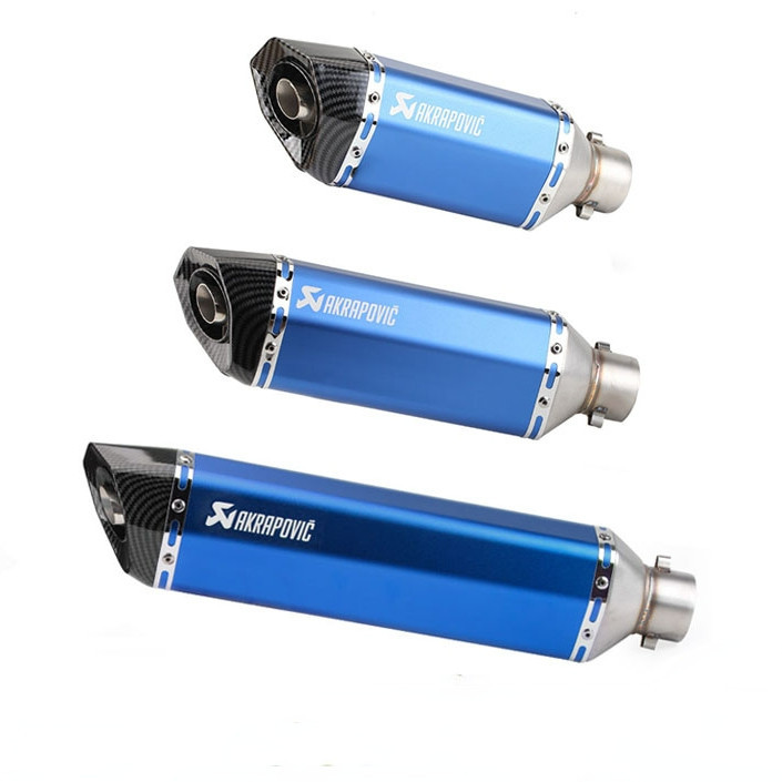 51mm Universal Blue Akrapovic Motorcycle Exhaust Muffler Pipe Exhaust ...